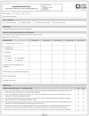 Fillable Online Health Revival Form Fax Email Print - pdfFiller