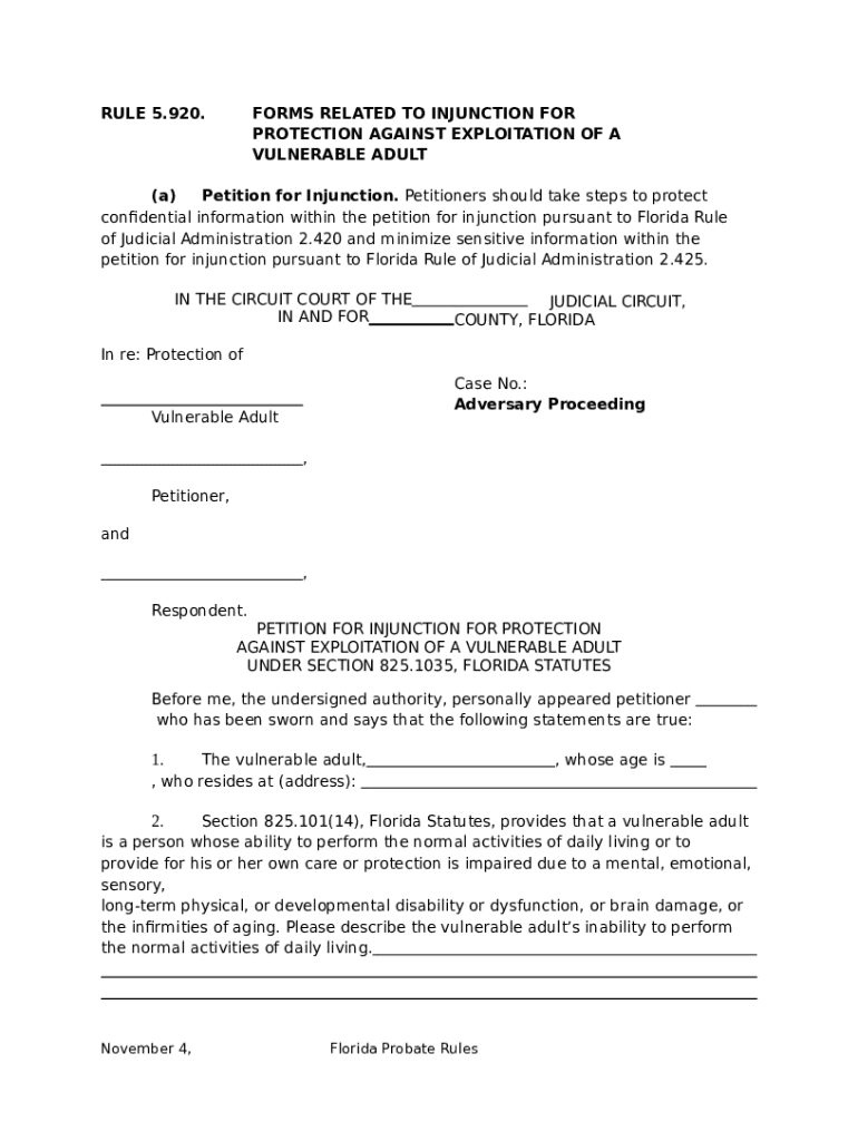 Petition for Injunction for Protection Against Exploitation of ... Doc ...