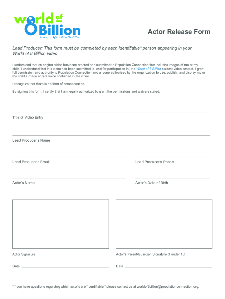 Fillable Online Everything You Need to Know About Actor Release Forms ...