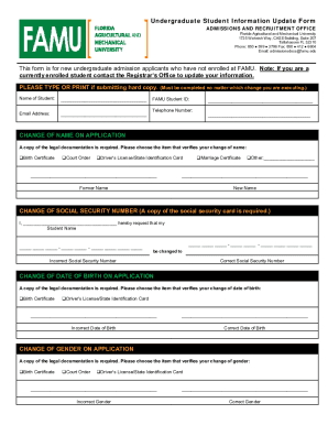 Fillable Online Undergraduate Student Information Update Form Fax Email Print - pdfFiller