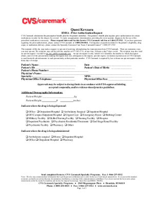 Fillable Online CVS Caremark Prior Authorization - HMSA Fax Email Print ...