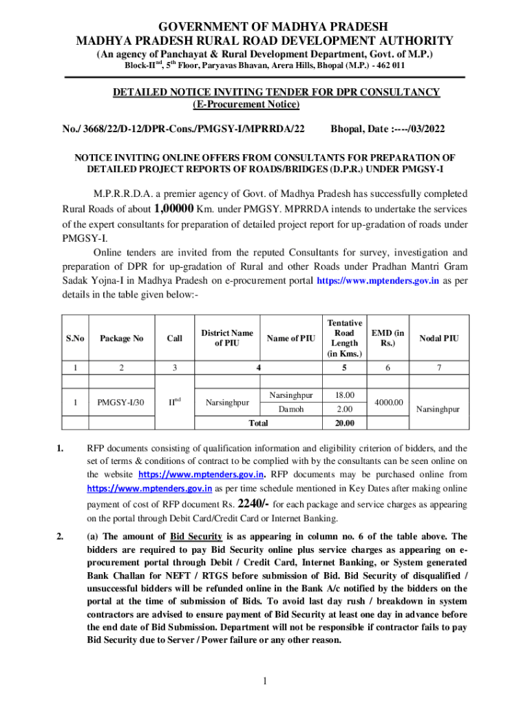 Fillable Online An overview for preparation of Master Plan - Madhya ...