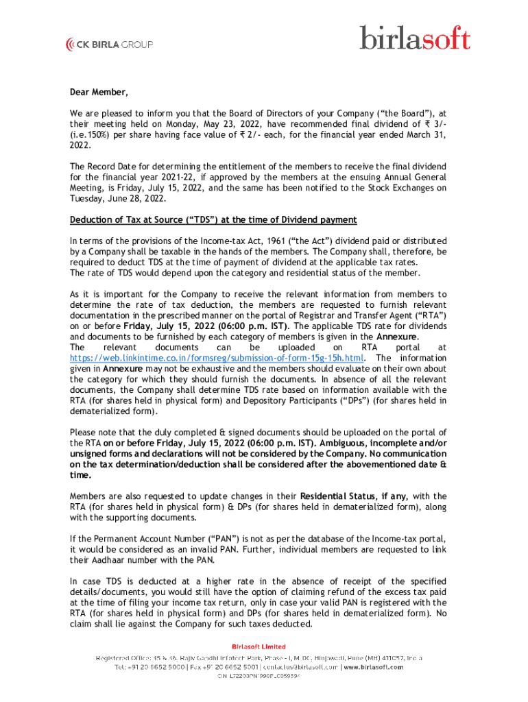 Fillable Online New Board Member Welcome Letter: 4 Templates - Writolay ...