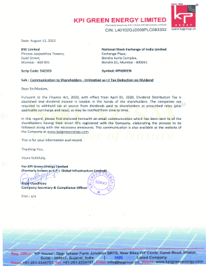 Fillable Online KPI GREEN ENERGY LIMITED - Company, directors and ...