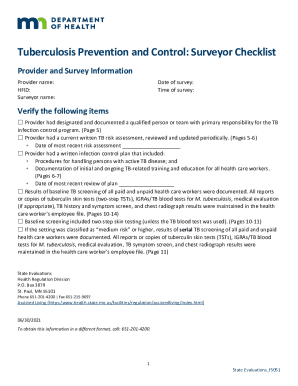 Fillable Online Fillable Online Tuberculosis Prevention and Control. Survey form, TB ... Fax ...
