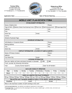 Fillable Online MOBILE UNIT PLAN REVIEW FORM Fax Email Print - pdfFiller