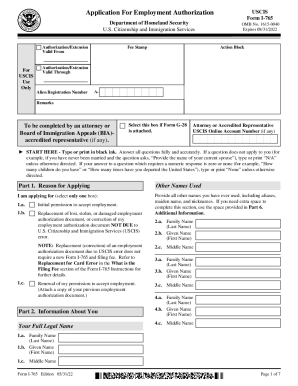 Fillable Online I-765, Application For Employment Authorization - brycs ...