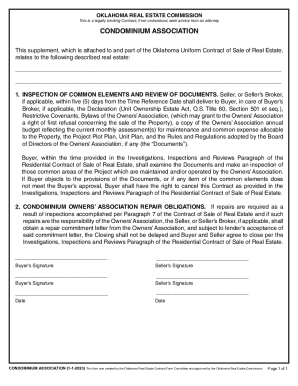 Fillable Online OLAOMA REAL ESTATE COMMISSION This is a legally binding ...