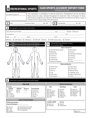 Fillable Online recsports indiana Sport Accident Report Form - Fill Out ...