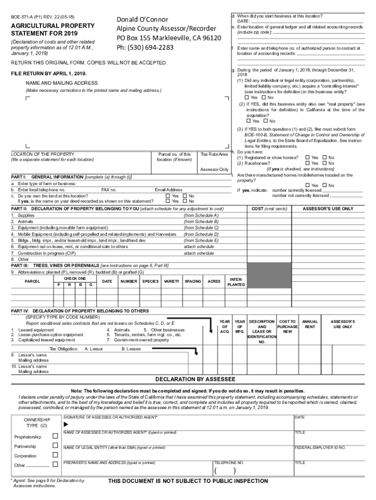 Fillable Online Business Property Statement 021 - San Bernardino County ...