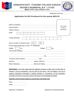 Fillable Online NCC application form Fax Email Print - pdfFiller