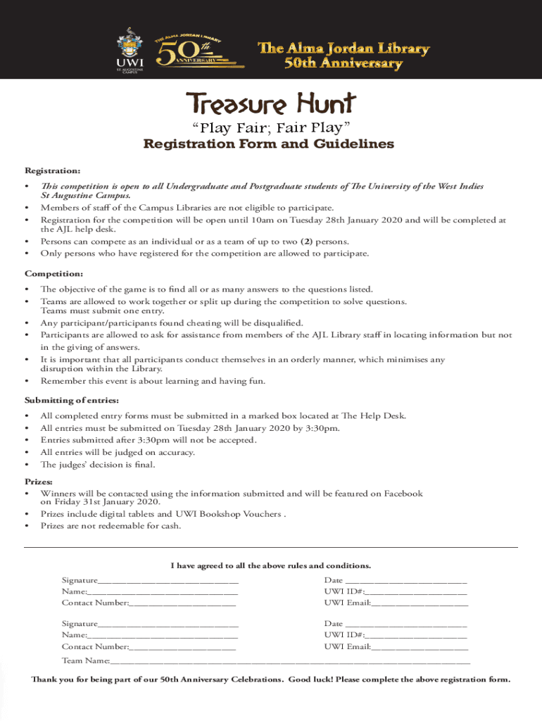 Fillable Online sta uwi Health Fair Treasure Hunt - Fill Out and Sign ...