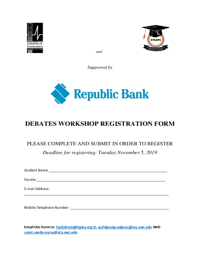 Fillable Online sta uwi FREE 10+ Sample Workshop Registration Forms in ...