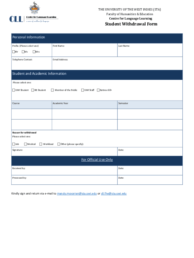 Uwi Withdrawal Form - Fill Online, Printable, Fillable, Blank | pdfFiller