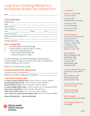 Fillable Online Lung Cancer Screening Referral Form & Pulmonary Nodule Clinic Referral Form Fax ...