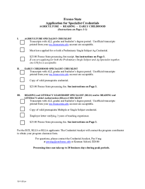 Fillable Online Teaching Credentials - Credential ProgramsCredential ...