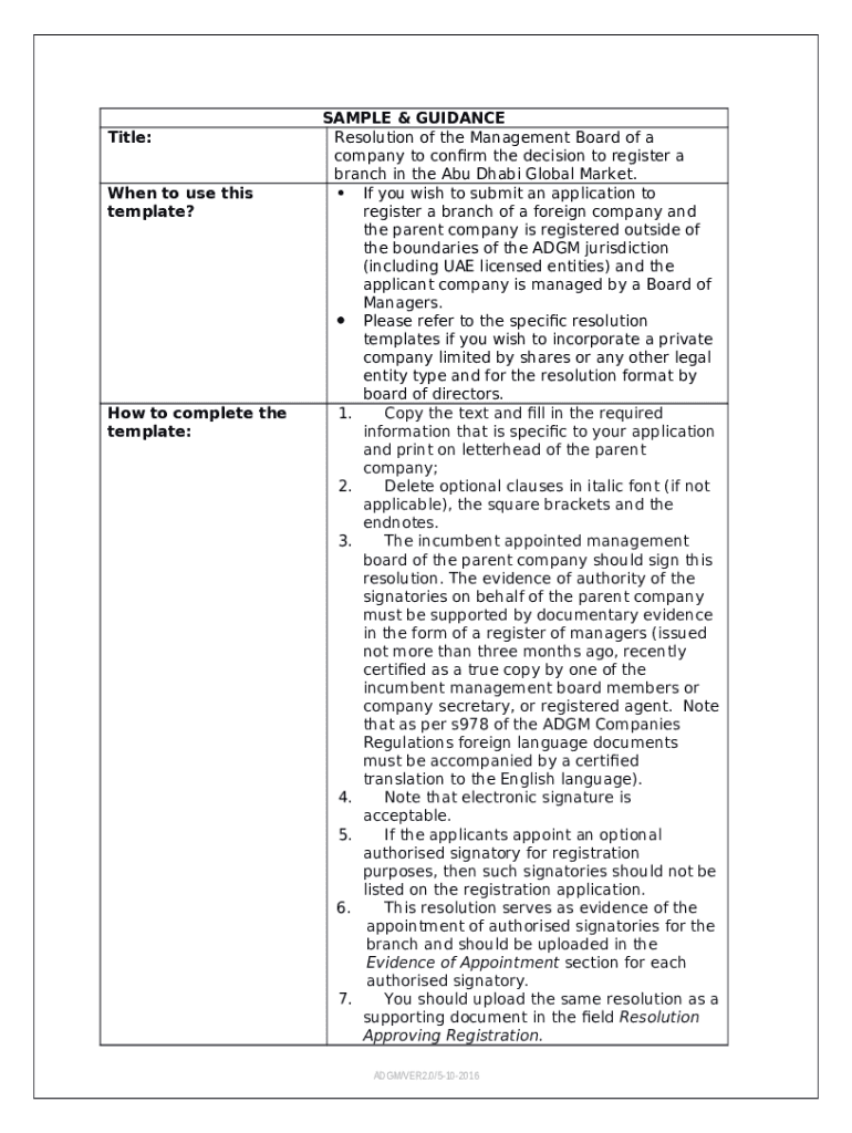 Guidance, Templates and Policy Statements - ADGM Doc Template | pdfFiller