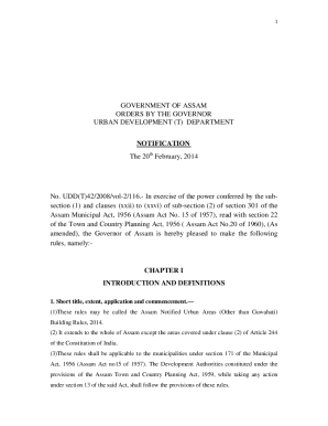 Fillable Online GOVERNMENT OF ASSAM ORDERS BY THE GOVERNOR URBAN ...