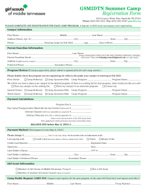 Fillable Online FREE 31+ Summer Camp Application Forms in PDFMS WordXLS ...