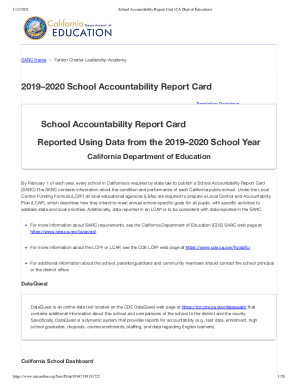 Fillable Online A Parent's Guide to the SARC - School Accountability ...