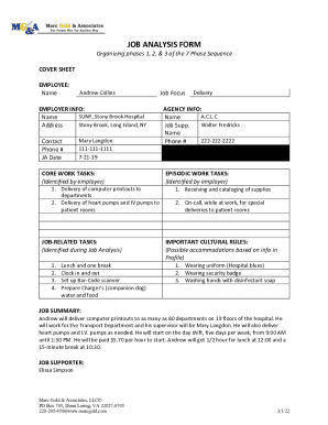 Fillable Online Sample Job Analysis form - 3-1-22 Fax Email Print ...