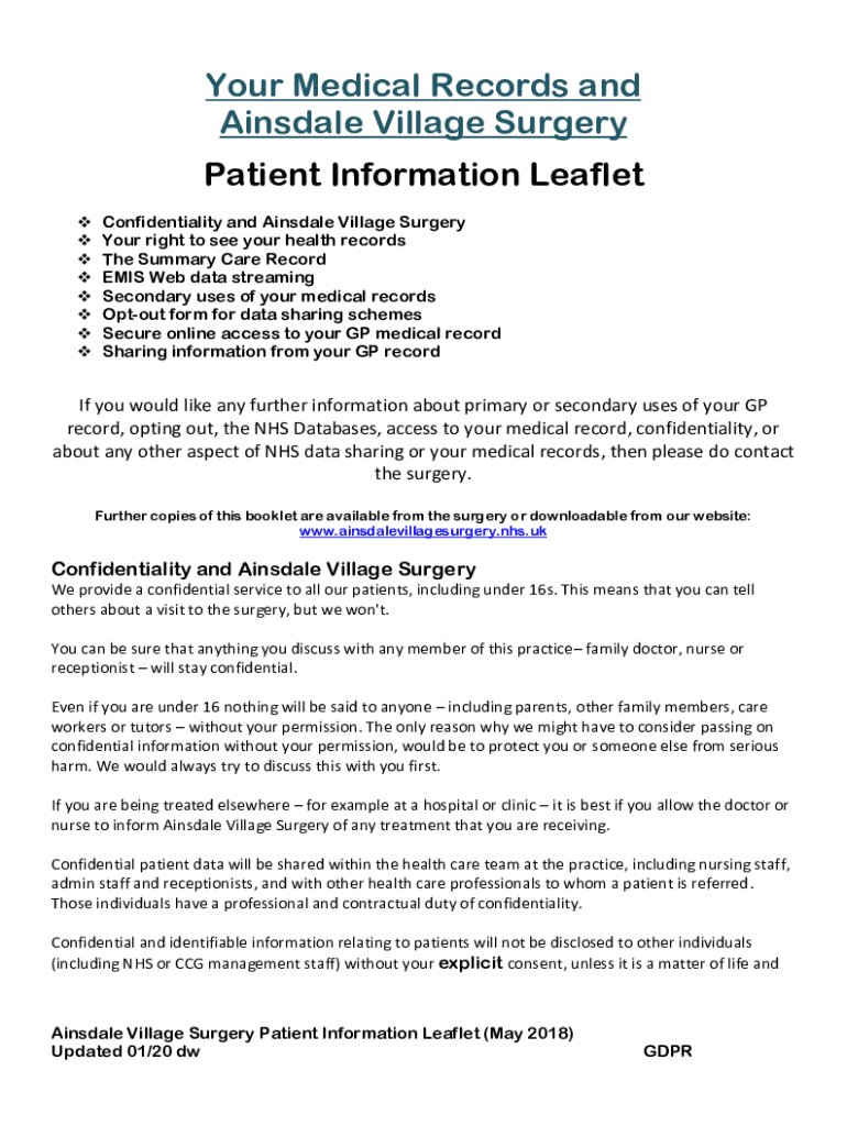 Fillable Online Requesting Your Medical Records - Hospital for Special ...