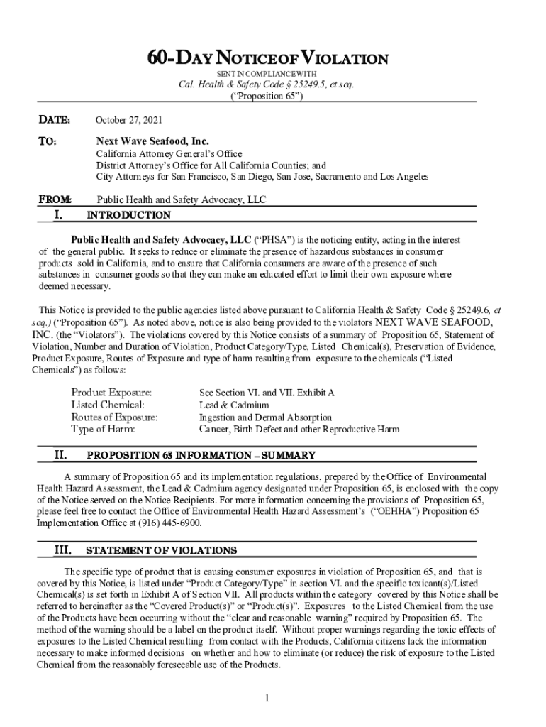 Fillable Online oag ca dokumen.tipsdocuments60-day-notice-of(PDF) 60 ...