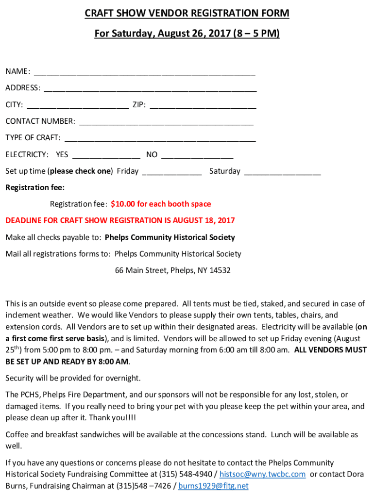 Fillable Online Craft Vendor Application Form TemplateJotform Fax Email ...
