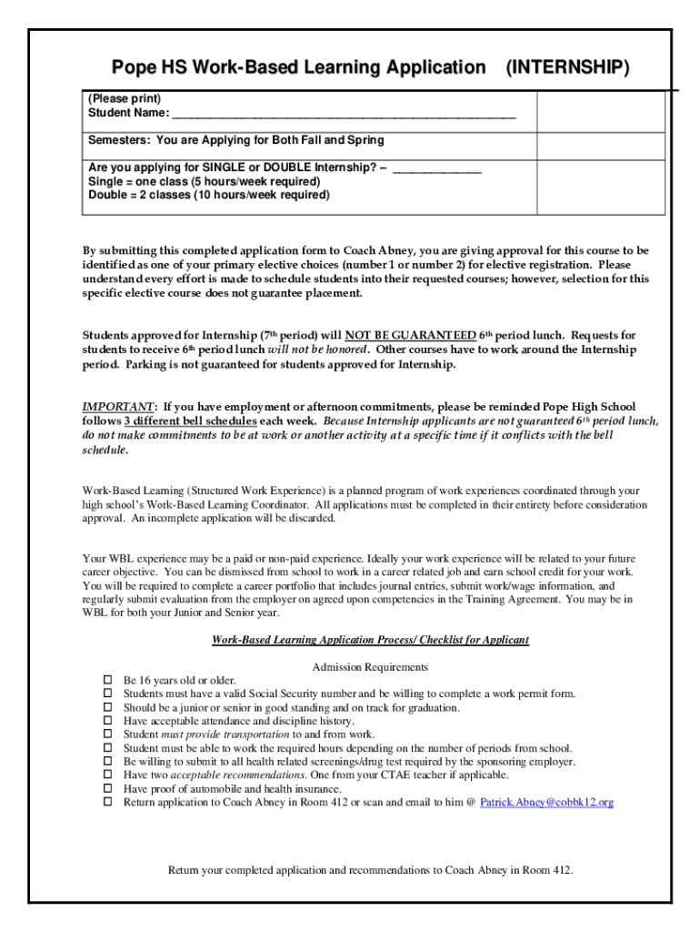 Fillable Online 15+ Internship Application TemplatesFree Sample ...