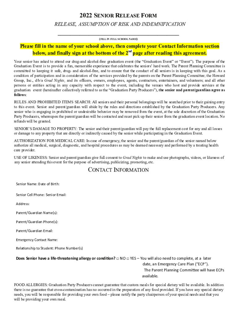 Fillable Online Assumption of Risk, Release, and Indemnification ...