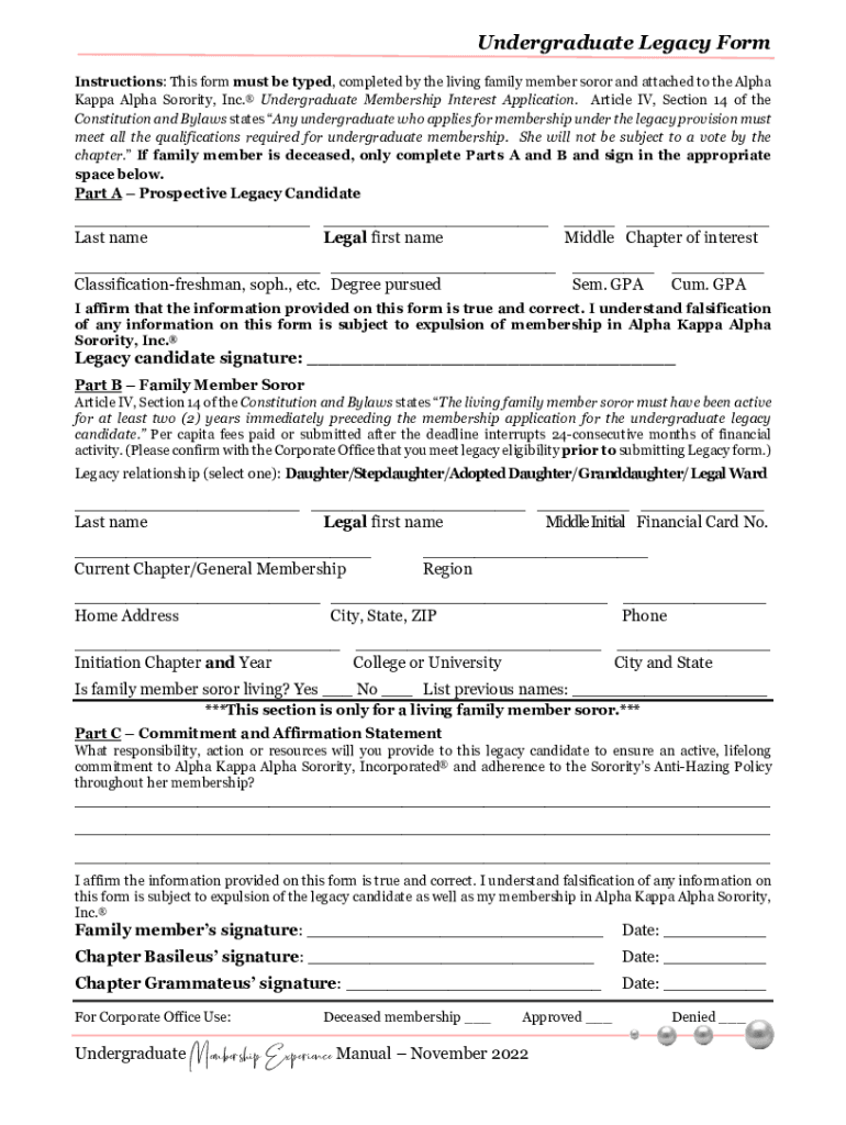 Fillable Online akawebnet aka1908 Section III Legacy Application ...