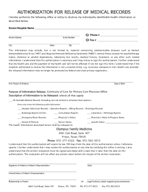 Fillable Online Sample Authorization Letter for Medical Records Example ...