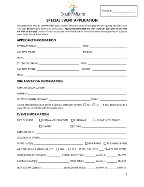 Fillable Online SPECIAL EVENT APPLICATION - springfield-or.gov Fax ...