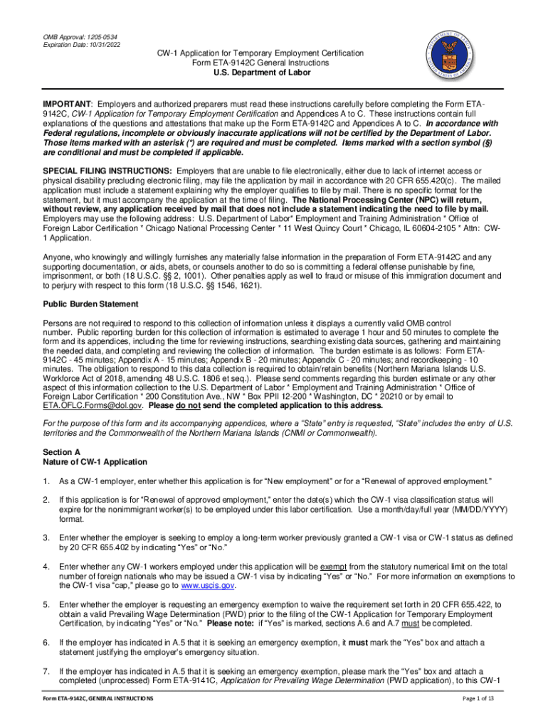 Fillable Online Form ETA-9142C General Instructions Fax Email Print ...