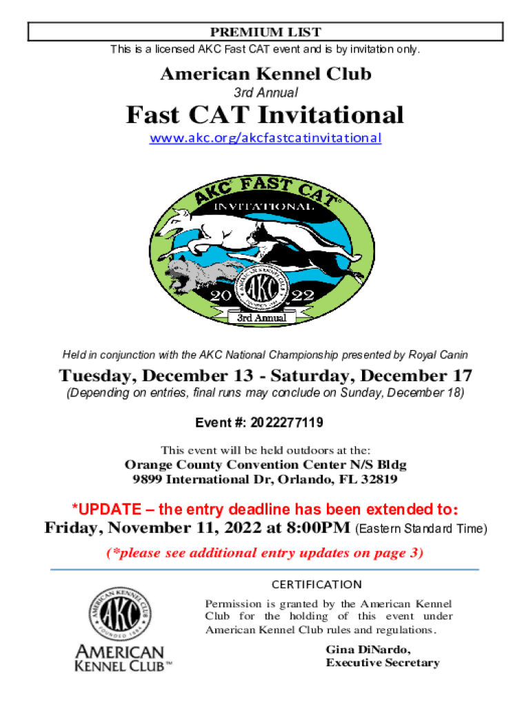 Fillable Online Club Licensing for FAST CAT EventsAmerican Kennel Club ...
