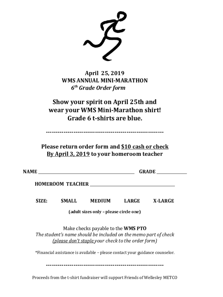 Fillable Online Show your spirit on April 25th and wear your WMS Mini ...