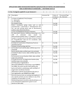 Fillable Online Fillable Online APPLICATION FORM FOR REGISTRATIONPRE-QUALIFICATION OF ... Fax ...