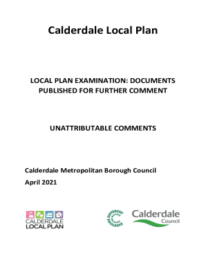 Fillable Online Calderdale Local Plan - Calderdale Council Fax Email ...