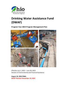 Fillable Online epa ohio Drinking Water Assistance Fund (DWAF) - Ohio ...
