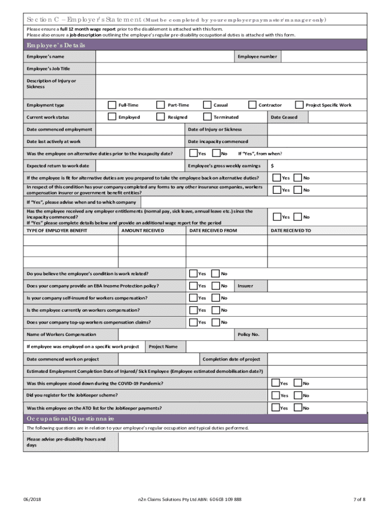 Fillable Online Workers Compensation Claim Form - WorkCover WAHome ...
