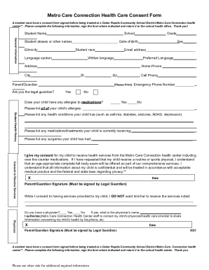 Fillable Online crschools.us11MCC-Consent-FormfillableMetro Care Connection Health Care Consent ...