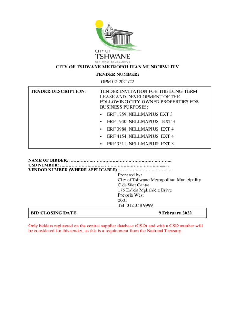 Fillable Online gis.tshwane.gov.zasitesbusinessCITY OF TSHWANE ...