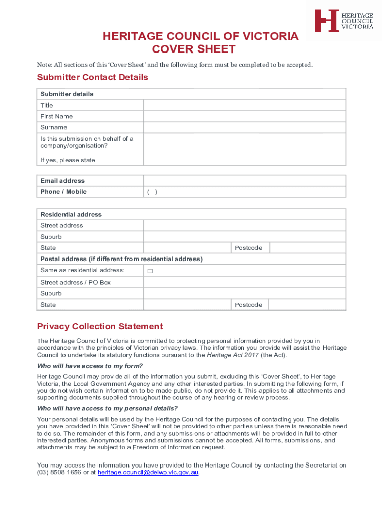 Fillable Online heritagecouncil vic gov Fact sheet - Victorian ...