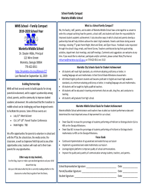 Fillable Online Family Compact 2019-2020 School Year Marietta Middle ...
