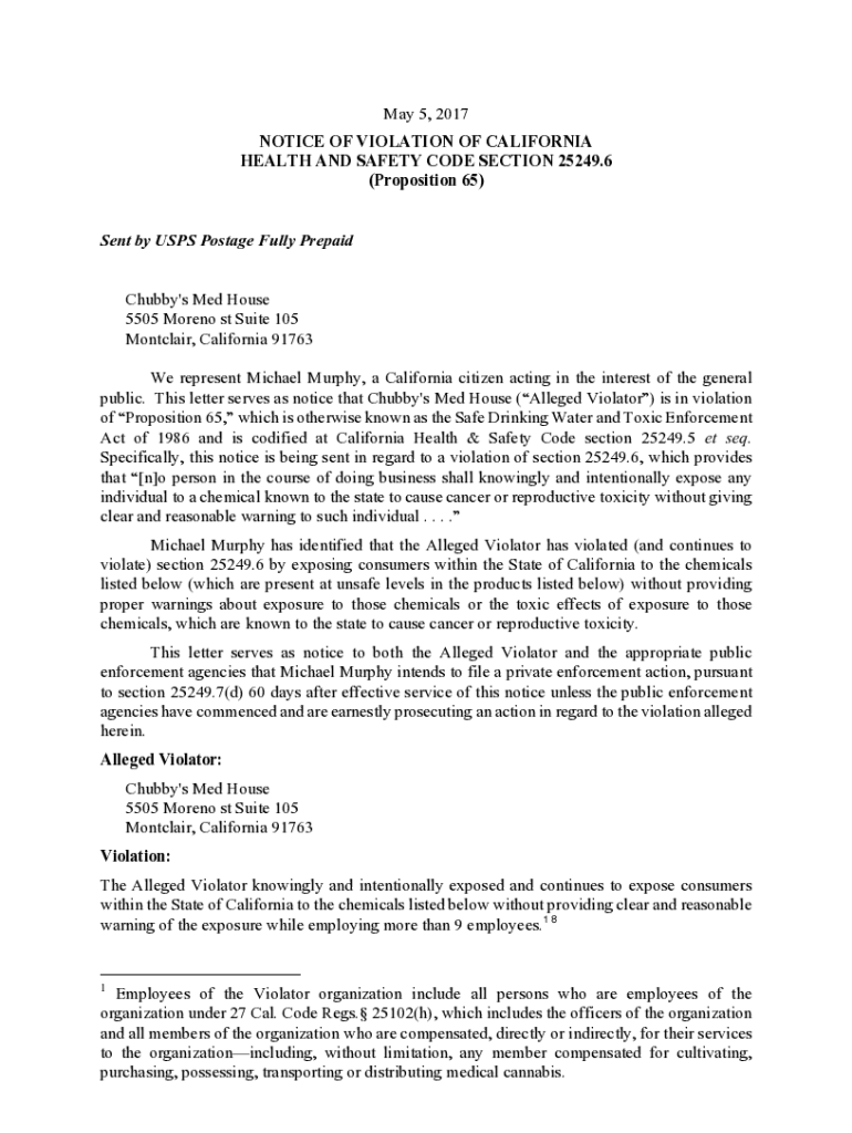 Fillable Online oag ca Proposition 65 Warnings Website - Your right to ...