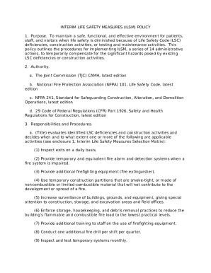 Medical Safety Template - Interim Life Safety Measures Policy Doc ...