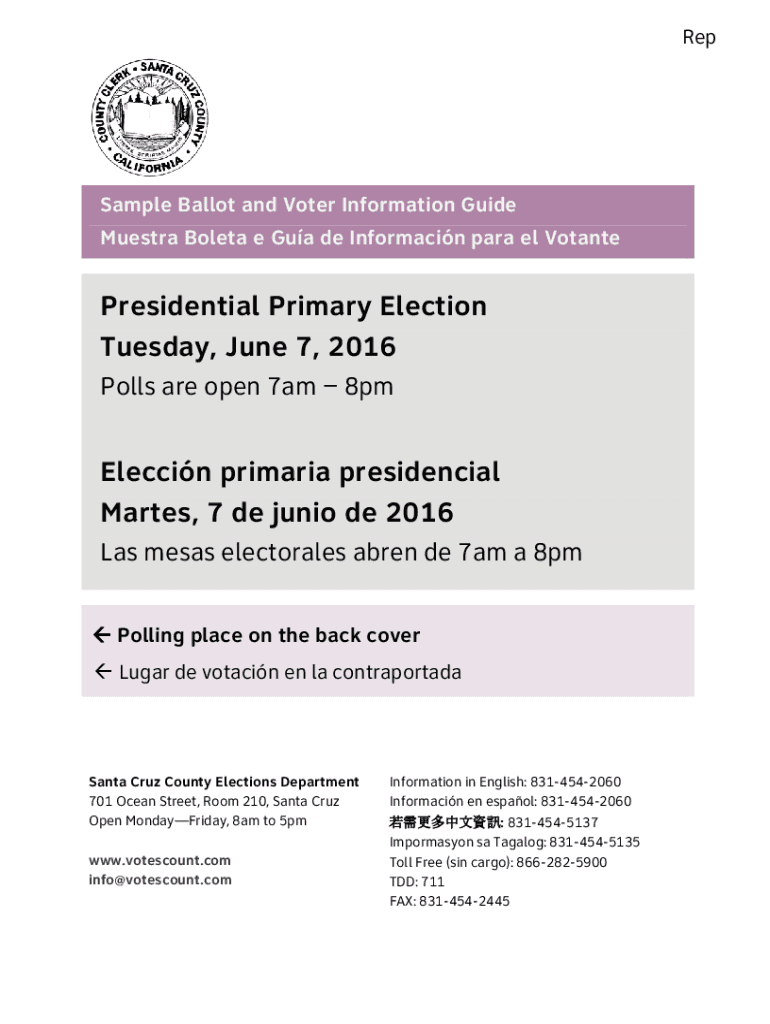 Fillable Online Santa Cruz County Voter Information Guide and Sample ...