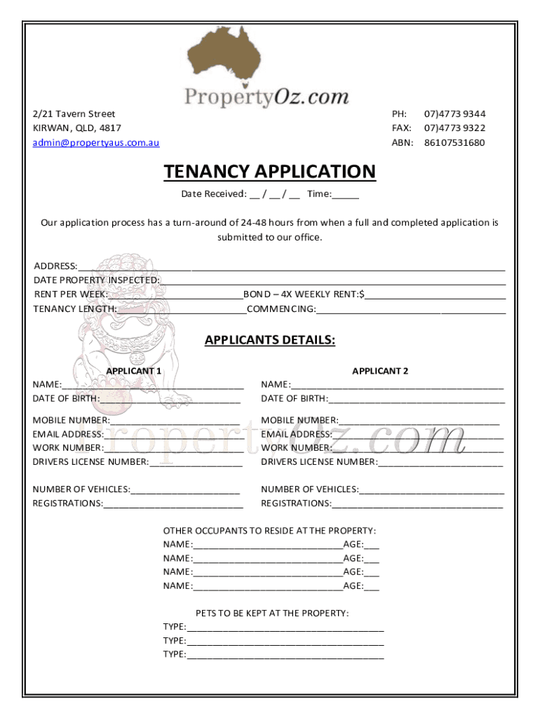 Fillable Online aro-au-prod-storage.s3-ap-southeast-2.amazonaws.comTENANCY APPLICATION - Amazon ...
