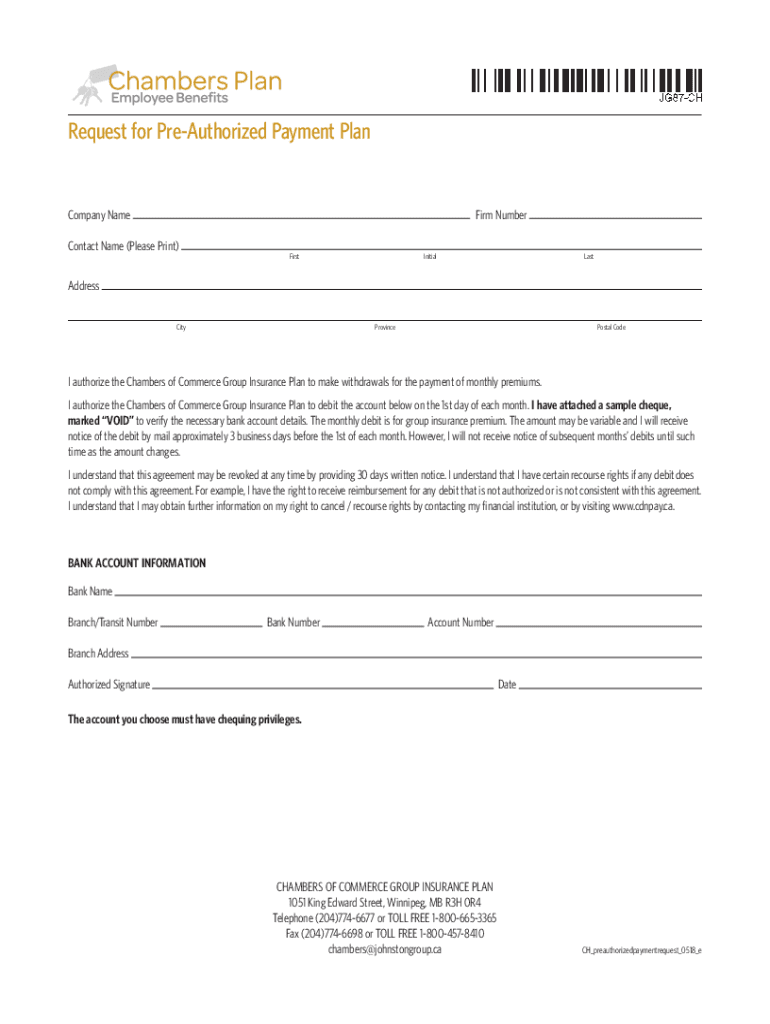 Fillable Online SF5510: Authorization Agreement for Preauthorized ...