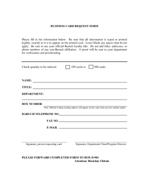 Fillable Online Fillable Online thestagingsite BUSINESS CARD REQUEST ...